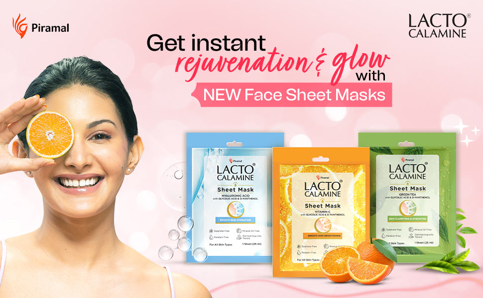 Lacto Calamine Face Sheet Masks | Combo Pack | Vitamin C, Hyaluronic A ...